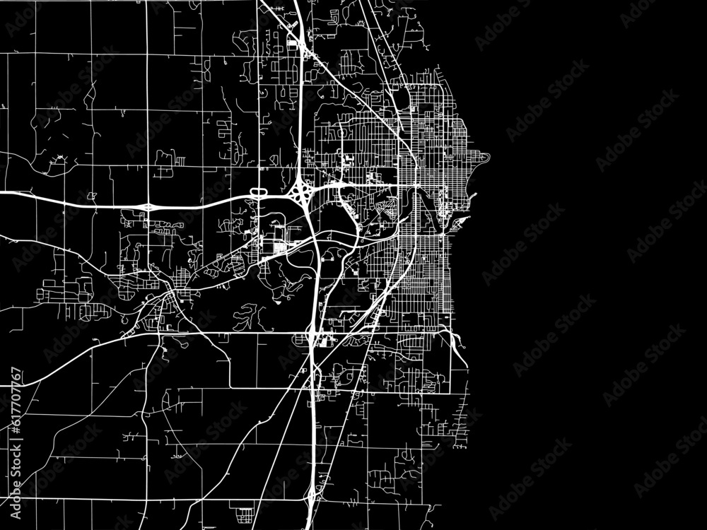 Vector road map of the city of Sheboygan Iowa in the United States of ...