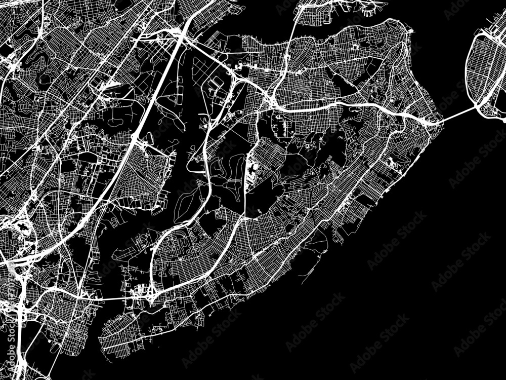 Vector road map of the city of Staten Island New York in the United ...