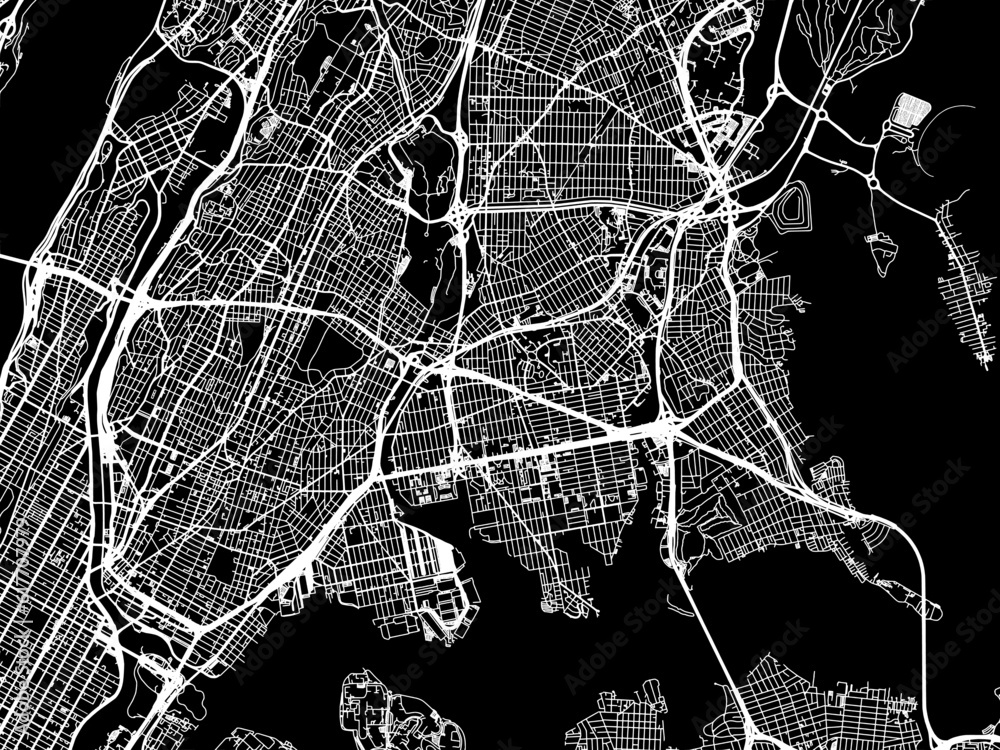 Vector road map of the city of The Bronx New York in the United States ...