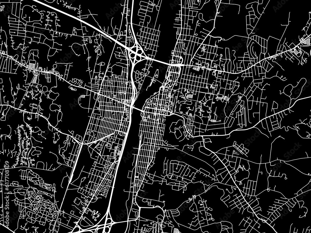 Vector road map of the city of Troy New York in the United States of ...