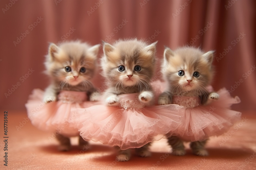 kittens in ballet tutus, created by a neural network, Generative AI ...
