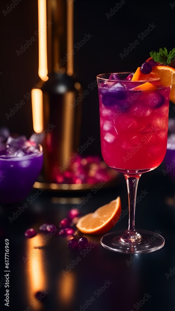 Gorgeous photo of cocktail, luxury atmosphere, glowing drinks,bespoke ...