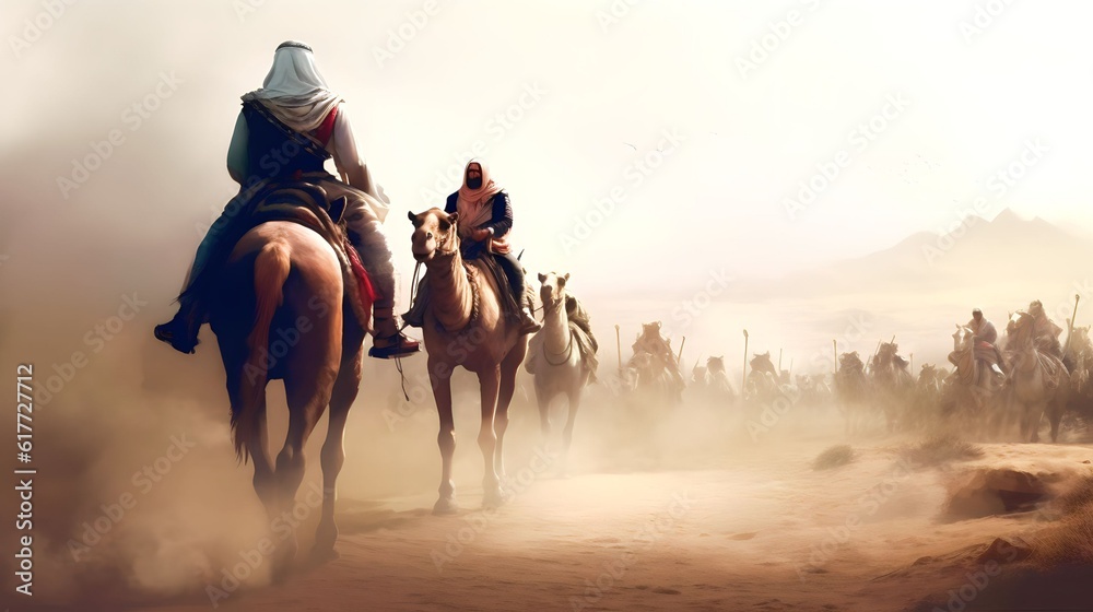 ancient arab background design, moments soldiers arabian before ...