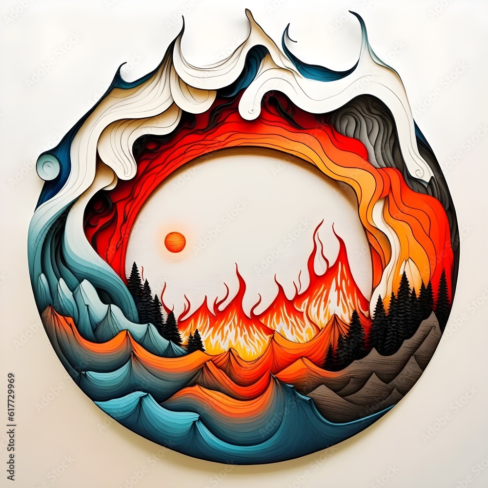 cercle flow Archetypal illustration posca style interactive elements ...