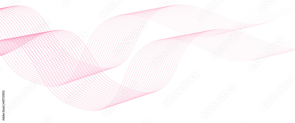 Abstract pink, wave lines on transparent background. Abstract vector ...