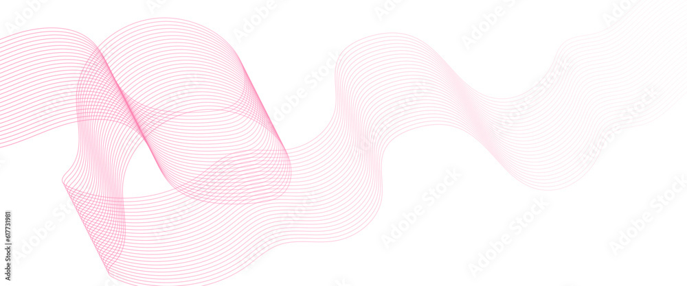Abstract pink, wave lines on transparent background. Abstract vector ...