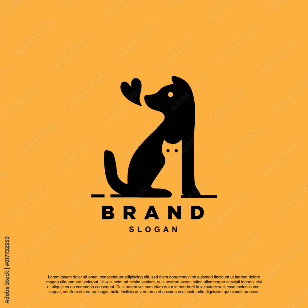 Creative negative space dog and cat logo design. Love pet logo for your ...