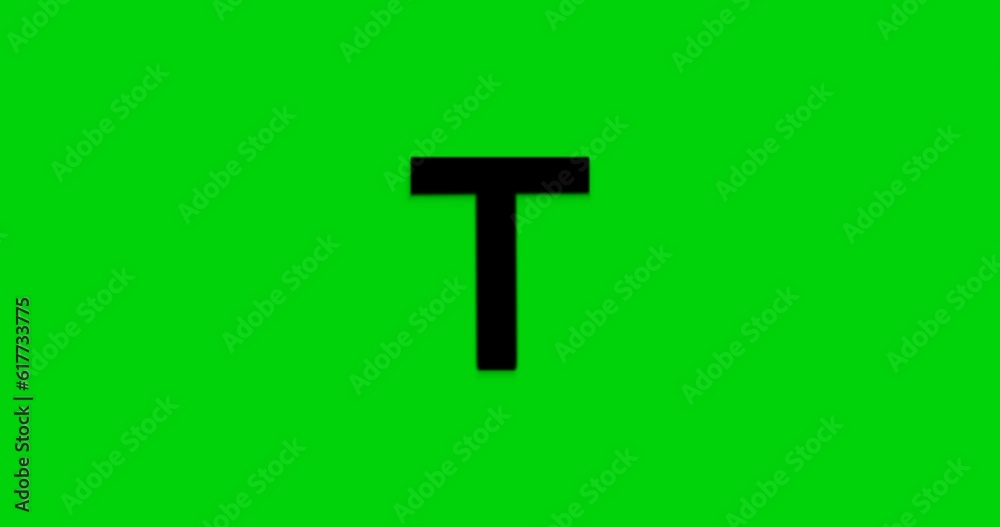 Alphabet Letters T Animation in black and white with ink drop and write ...