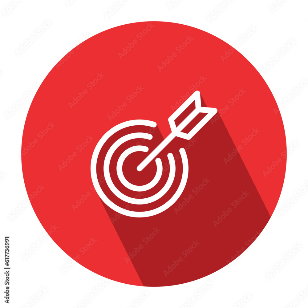3D Realistic Bullseye Target Icon, Arrow Dart Targeting Symbol, Archery ...