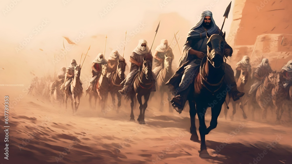 ancient arab background design, moments soldiers arabian before ...