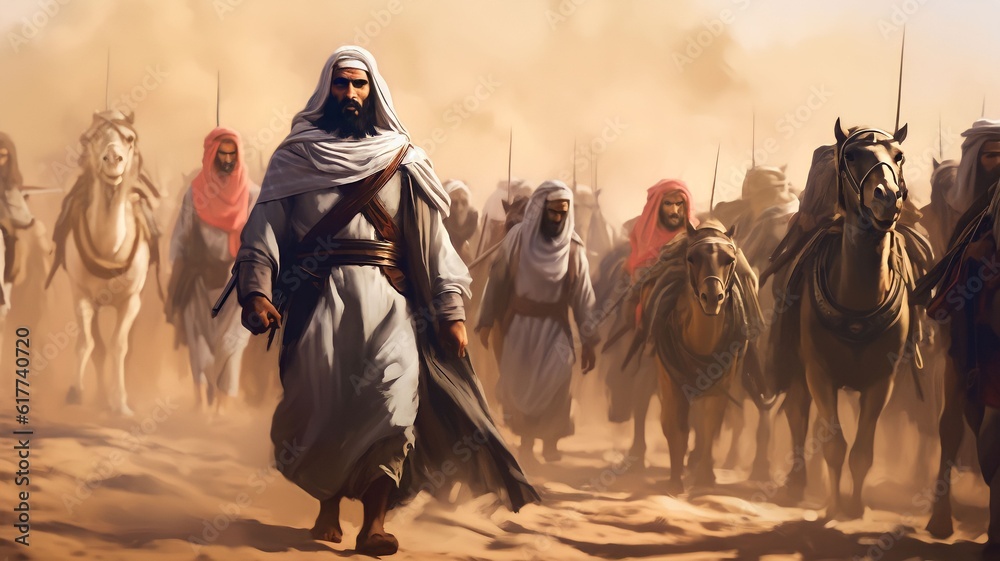 ancient arab background design, moments soldiers arabian before ...