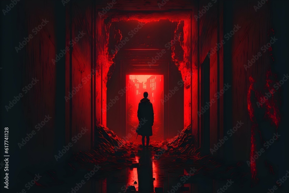 A dark area of dreams that slowly turns red Backrooms ultra detailed ...