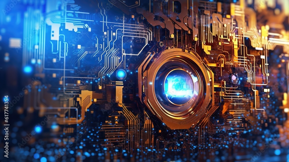 Abstract technology futuristic concept of digital ai future design on ...