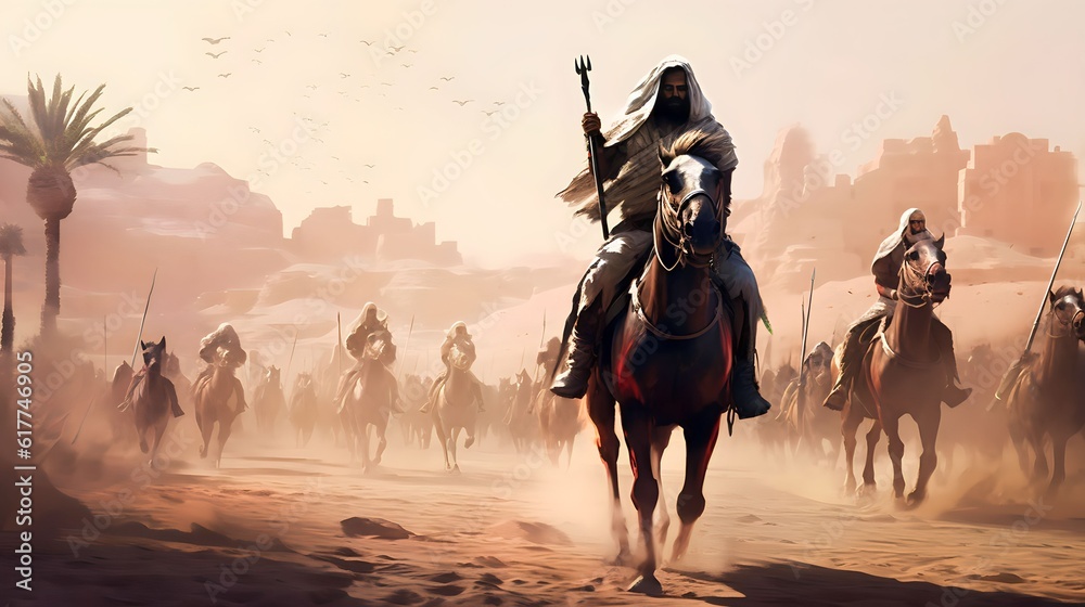 ancient arab background design, moments soldiers arabian before ...