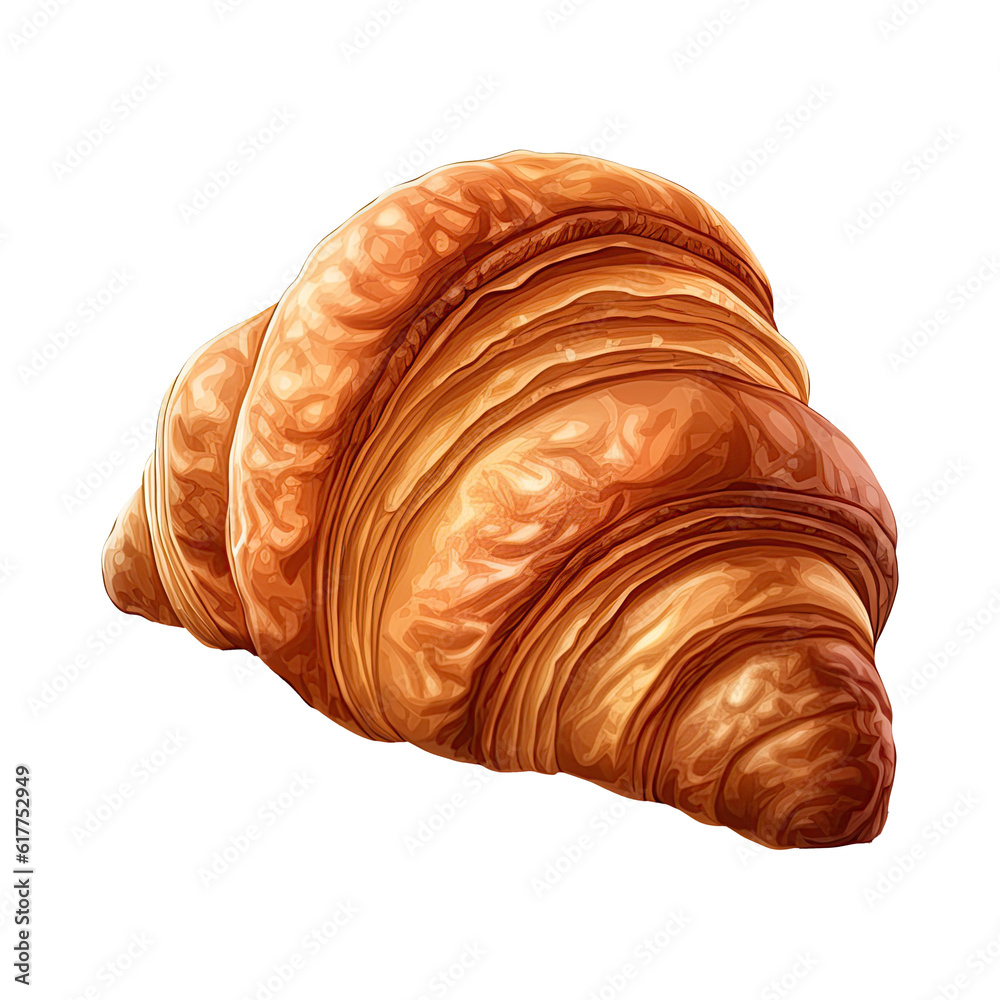 Delicious fresh croissant Illustration. Yummy cartoon bakery clipart ...