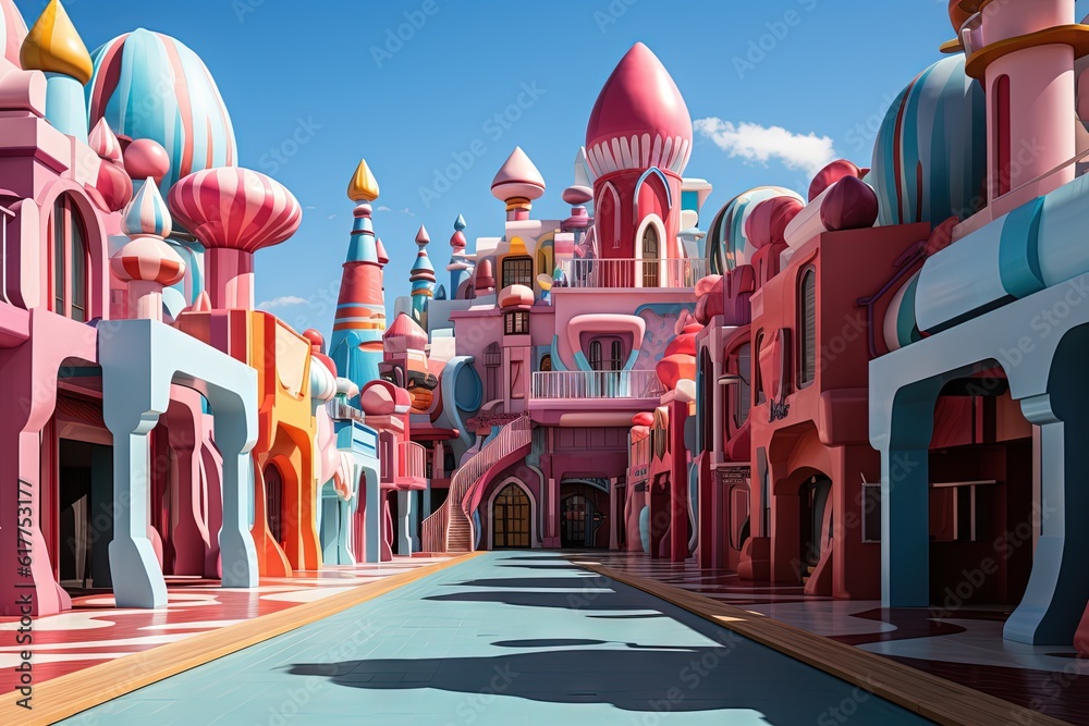 Dubai's landmarks burst with vibrant colors and bold graphic elements ...