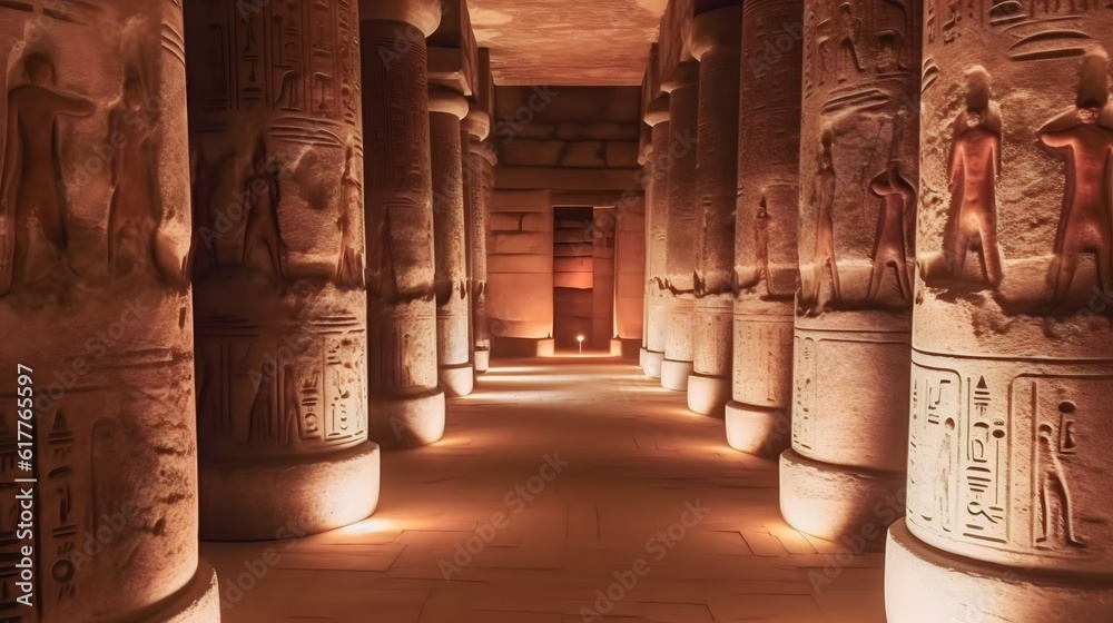 Inside Egyptian pyramids, Sarcophagus standing in the interior ...