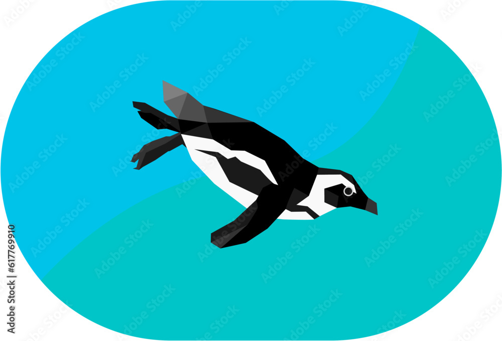 vector flat illustration of a penguin Adélie penguin pygoscelis adeliae ...