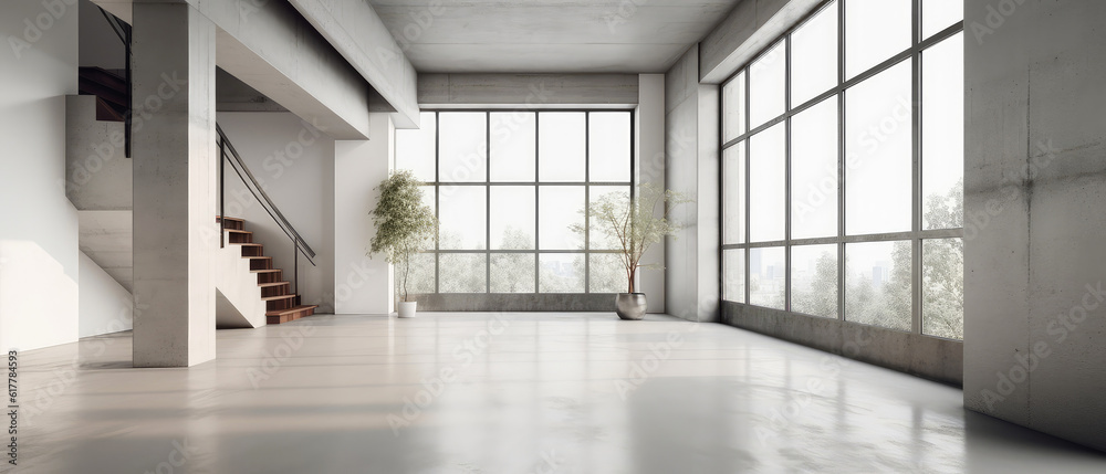 Modern spacious villa apartment. Hall entrance room, lobby with big ...