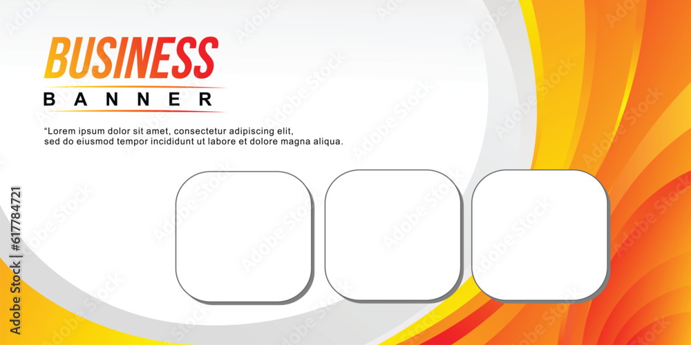 Abstract yellow banner design for business promotion. wavy simple ...