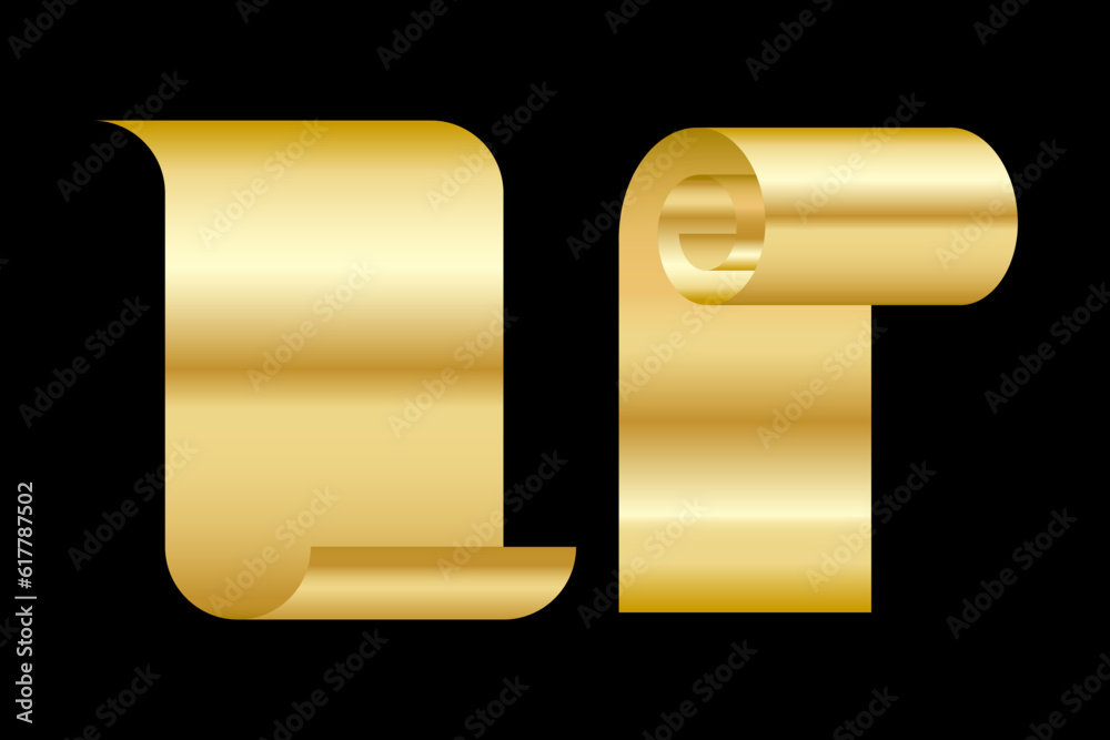 Realistic Papyrus scroll mockup, parchment paper with old texture ...