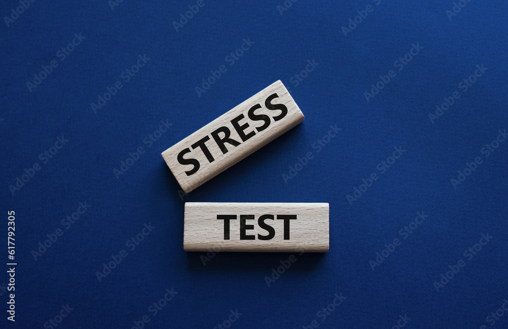 Stress test symbol. Wooden blocks with words Stress test. Beautiful ...
