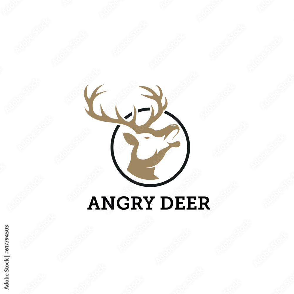 ANGRY DEER LOGO Stock Vector | Adobe Stock