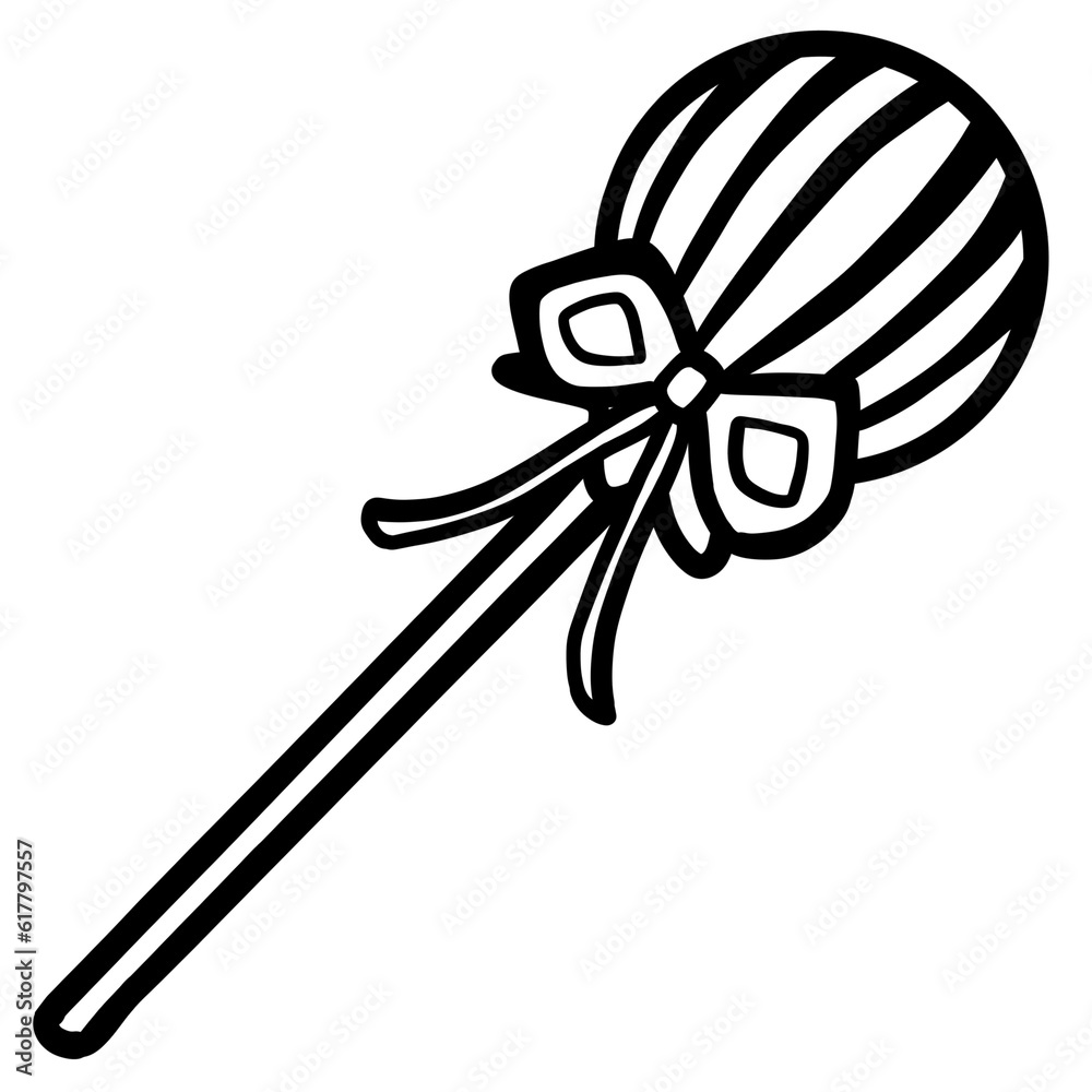 bow and ribbon doodle, illustration, lollipop, candy, sweet, dessert ...