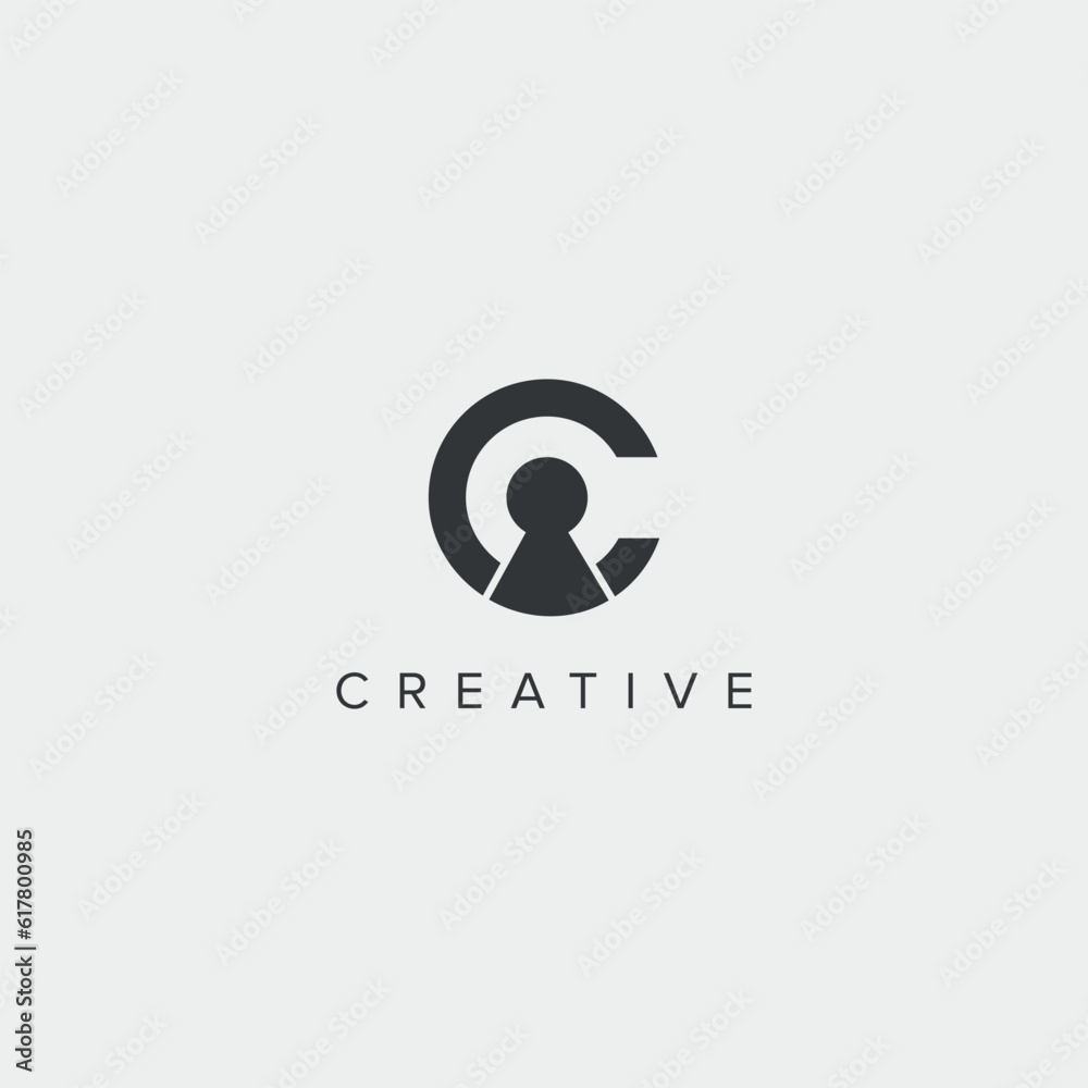 Alphabet C letter lock logo vector template illustration. Stock Vector ...