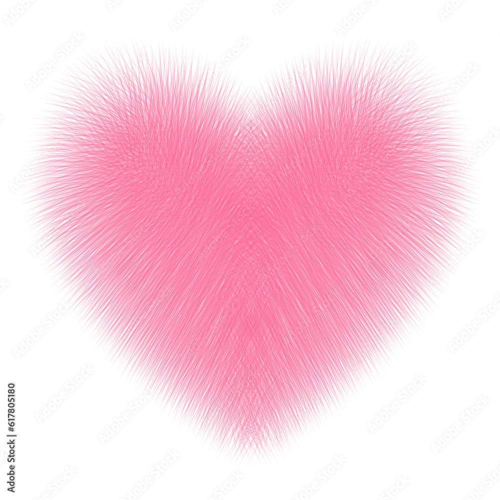 pink fluffy heart transparent background png file Stock Illustration ...