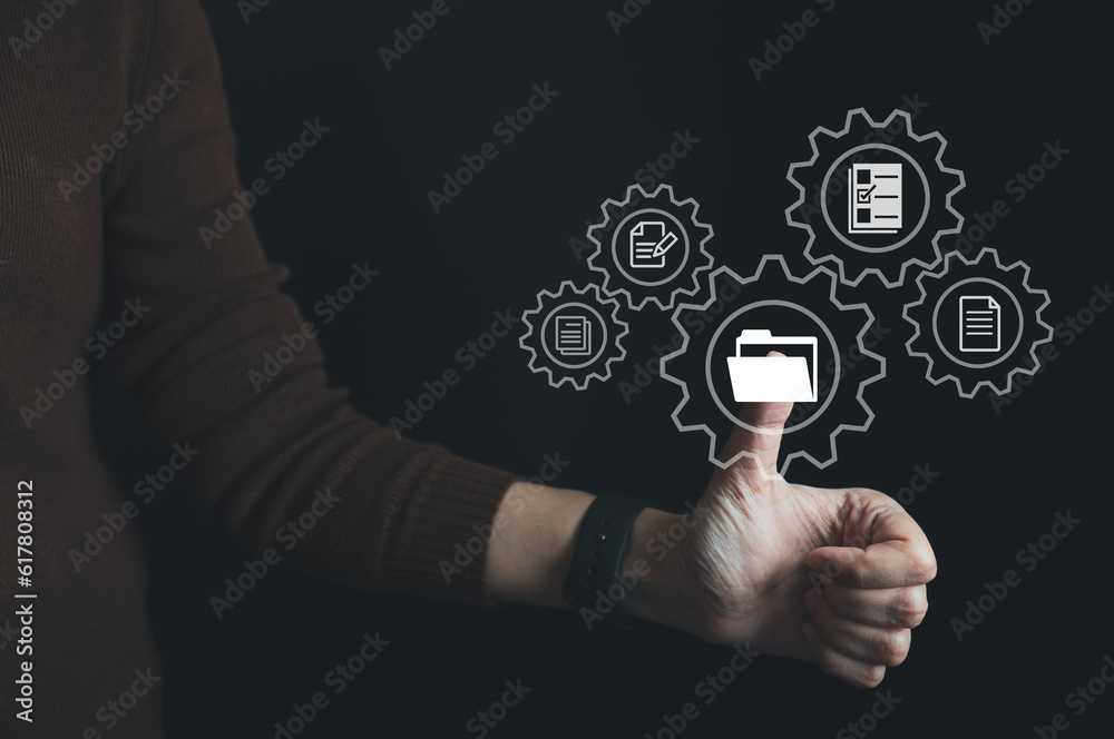 Foto Stock Document Management System DMS, Online document database ...