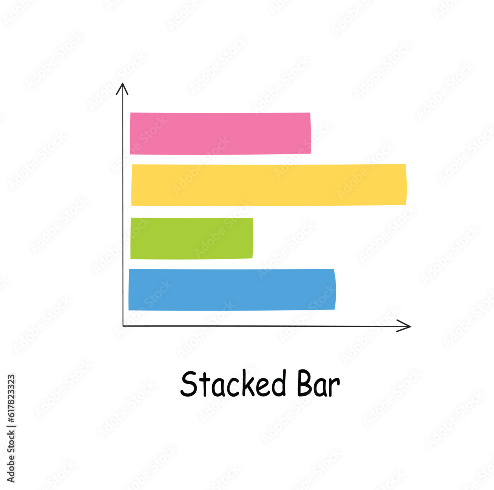 Bar chart clipart in cartoon style. Bar graph flat vector isolated on ...