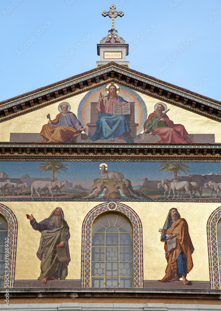 Rome - mosaic from facade of st. Paul basilica - St. Paolo fuori le ...