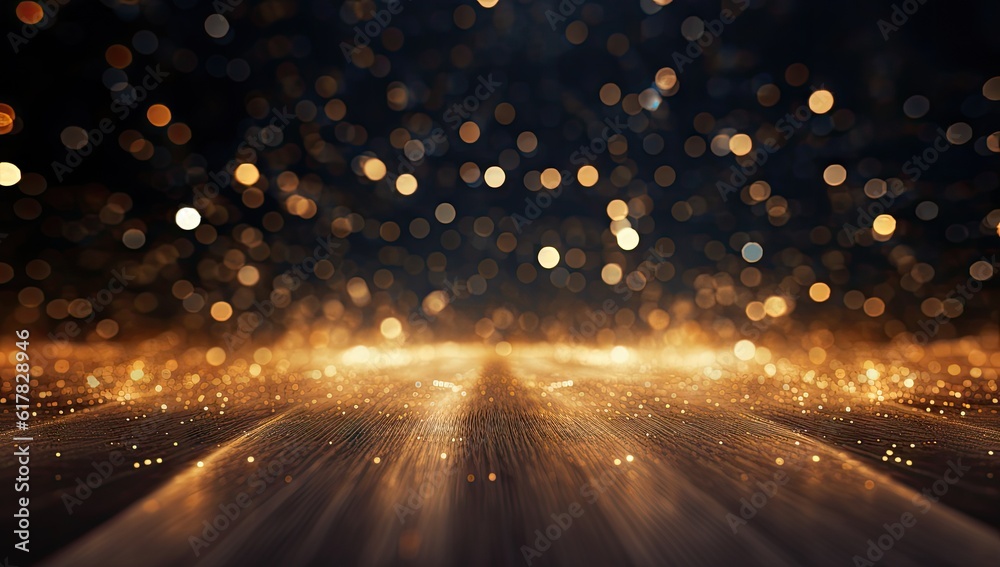 gold light beams moving across the dark nighttime Generative AI Stock ...
