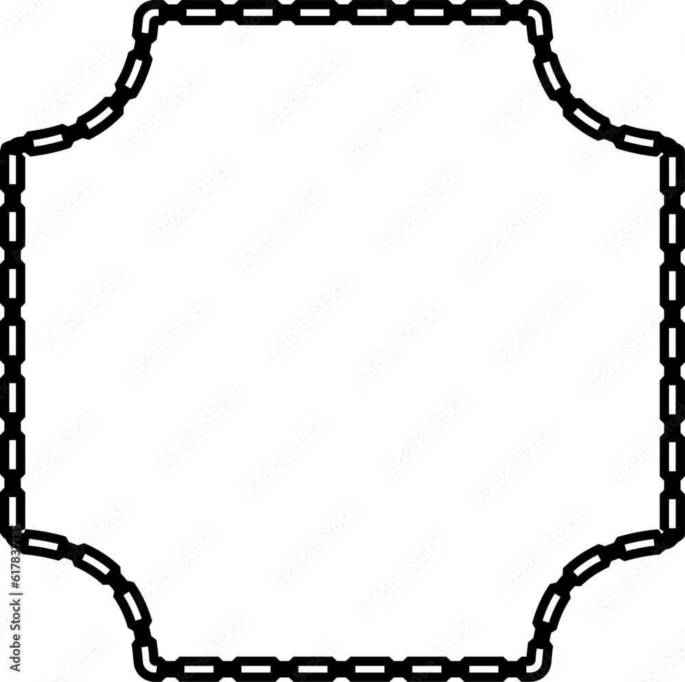 Plaque shape Chain round frame Chain let design texture decorative ...