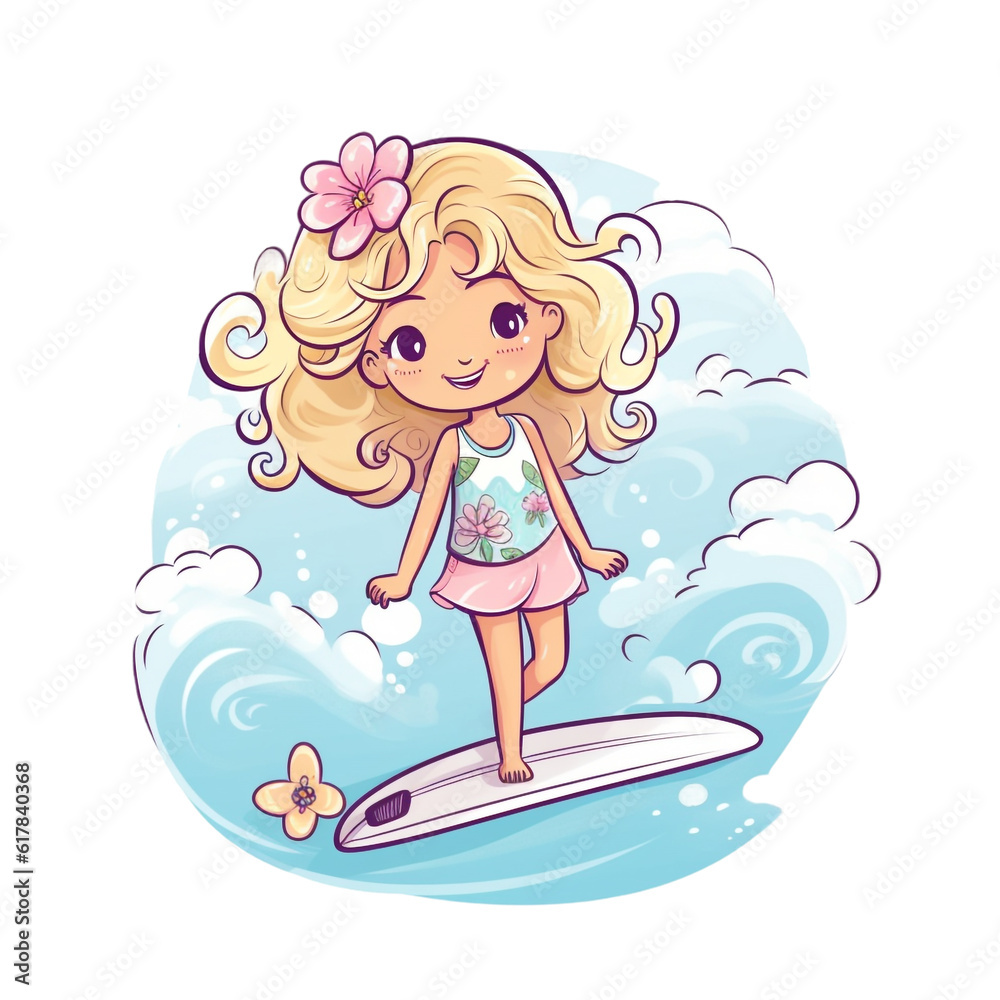 Cute Surfing Clip Art, Surfer Clipart, Childs Room, Birthday Party ...