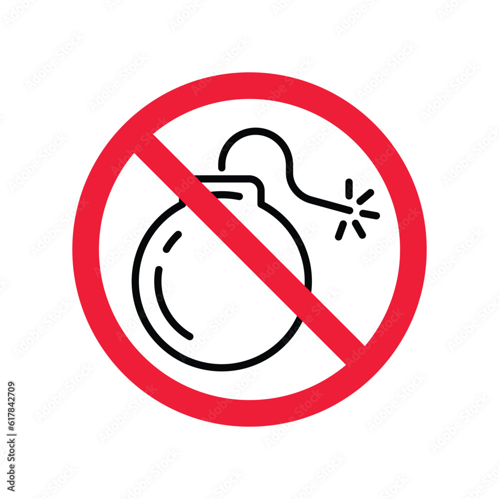 Forbidden Prohibited Warning, caution, attention, restriction label ...