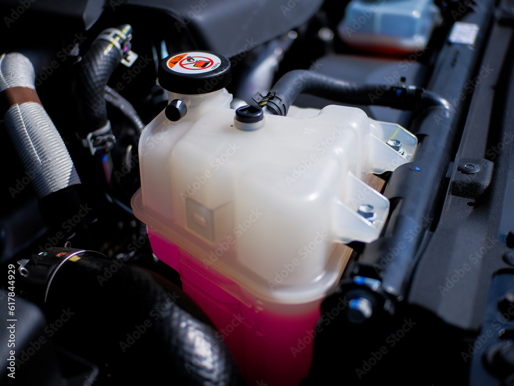 radiator reservoir tank car engine coolant anti-coolant and anti-freeze ...