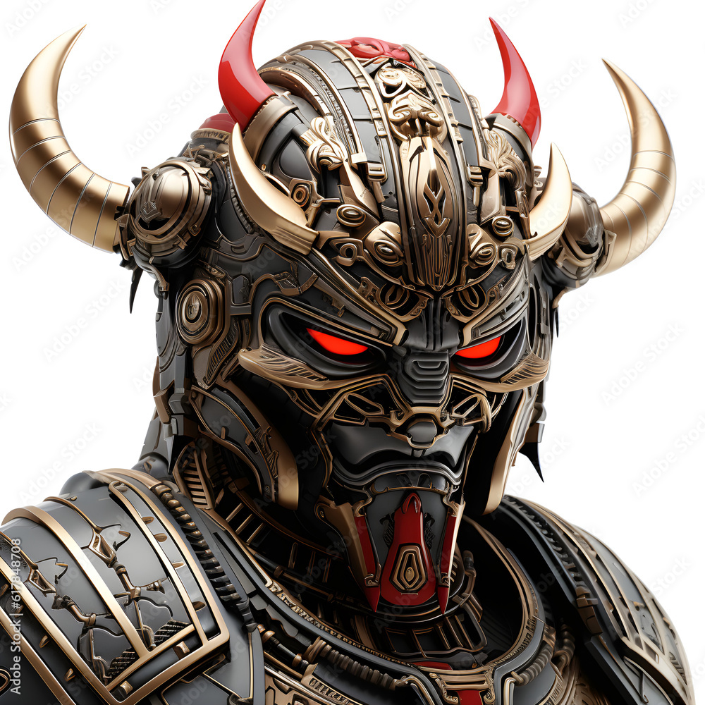 Robot samurai warrior cyborg with heavy futuristic armour, 3D model ...