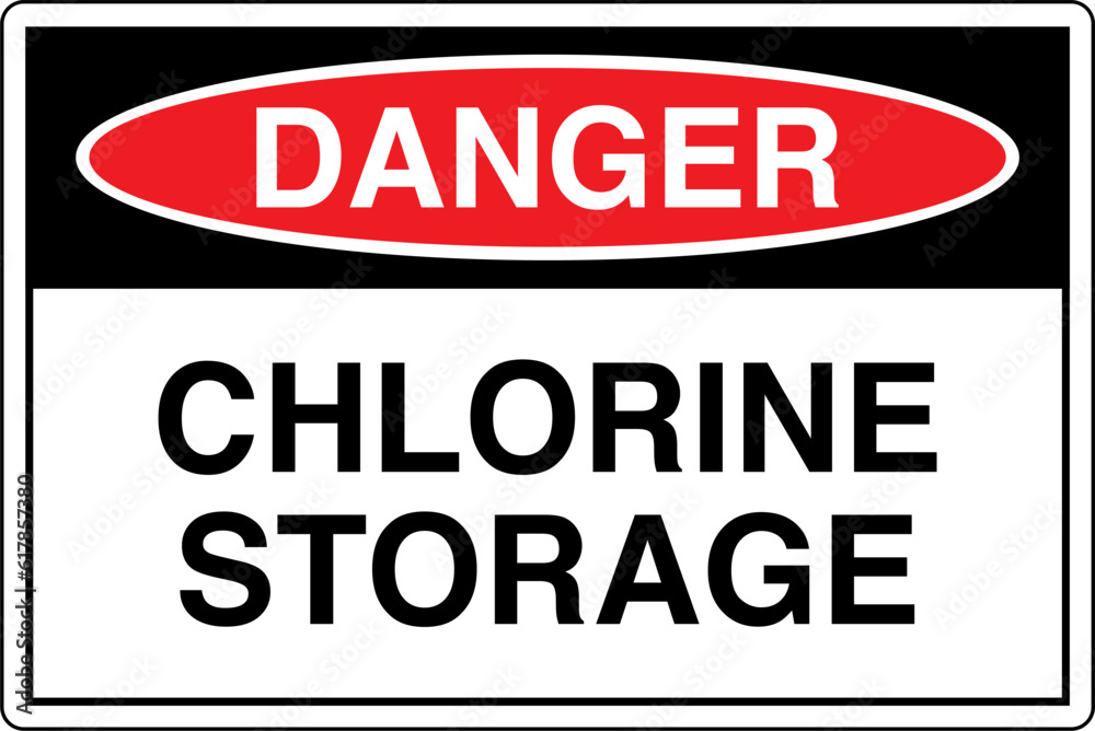 Vetor de OSHA Safety Signs Marking Label Standards Danger CHLORINE ...