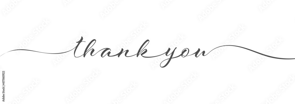 Stylized calligraphic inscription thank you in one line Stock Vector ...