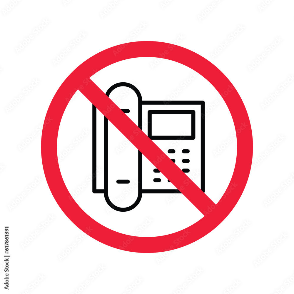 No Office phone icon, Office phone vector flat sign design. Phone ...