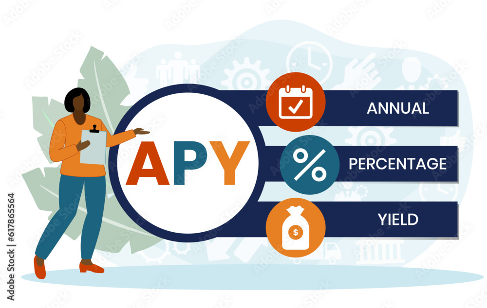 APY - Annual Percentage Yield acronym. business concept background ...