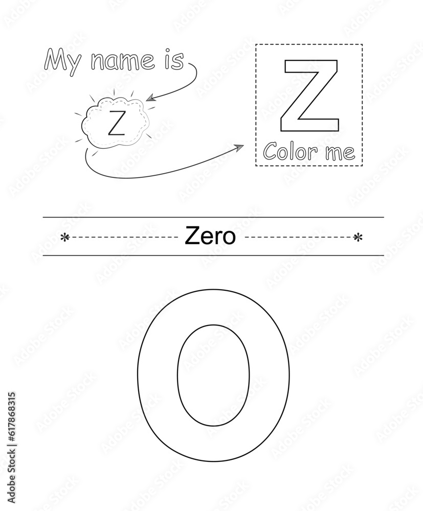 Color the letter and picture. Educational children game. Coloring ...