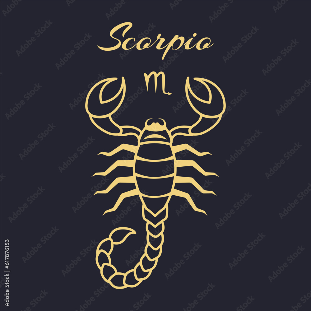 Scorpio zodiac sign. Symbol and icon of astrology horoscope. Vector ...