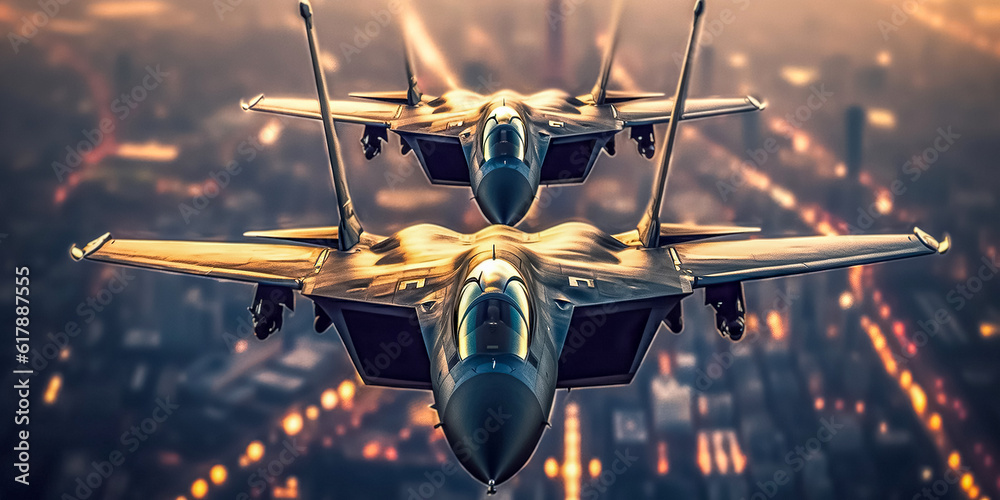 Combat military fighter jets at high speed for tracking and hitting a ...