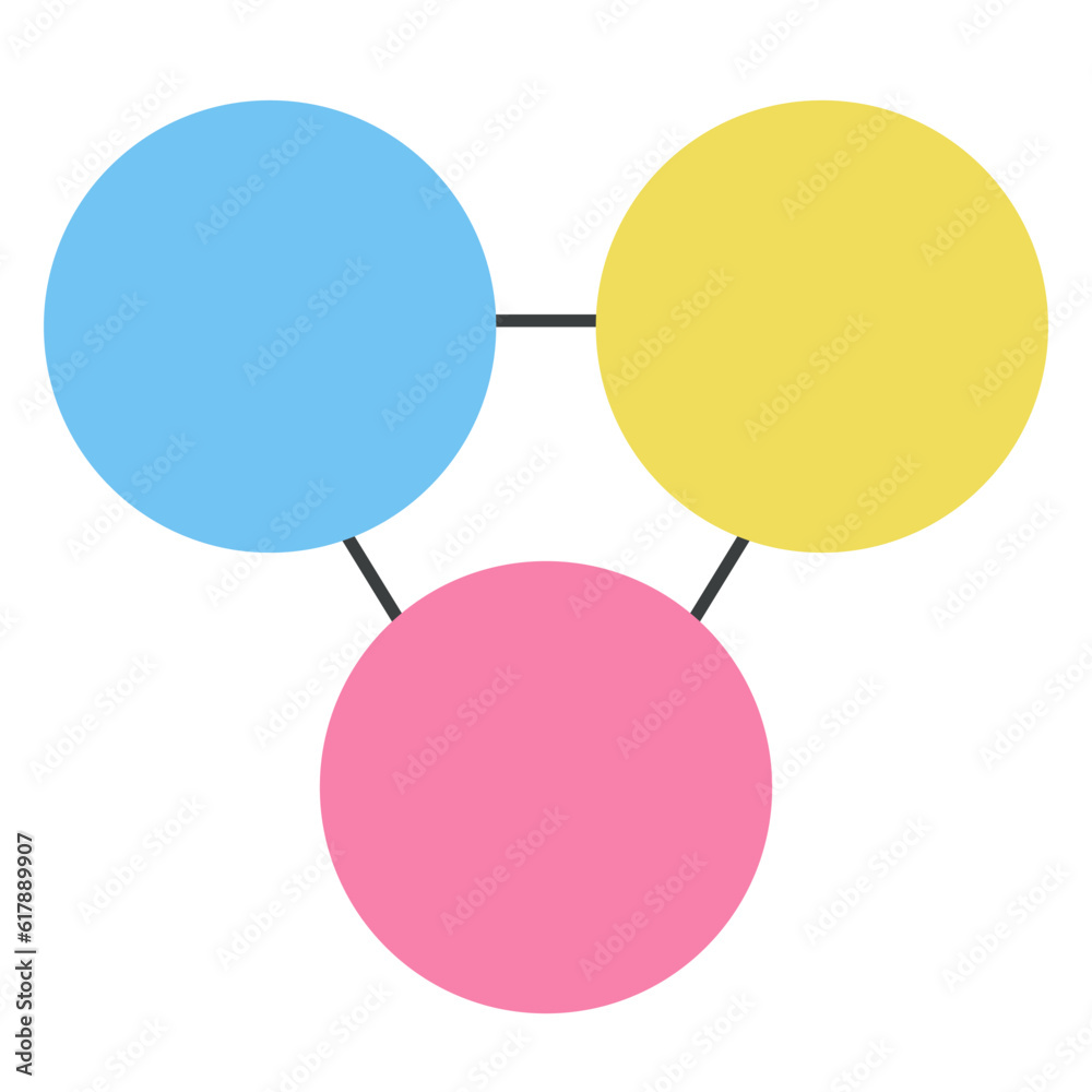 Venn diagram chart vector template color style for presentation, start ...