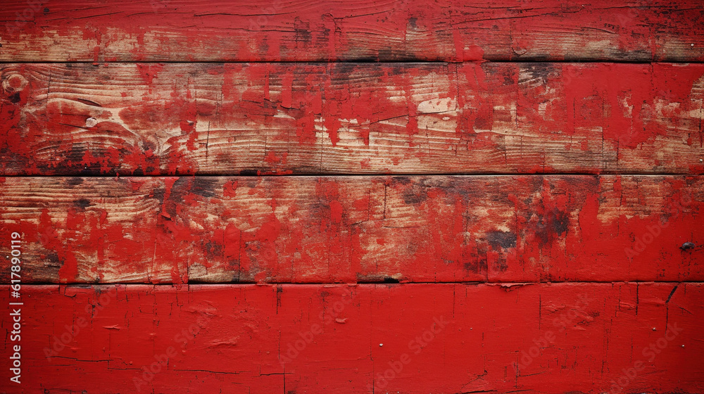 Beautiful texture of red wooden boards with cracked paint. Background ...