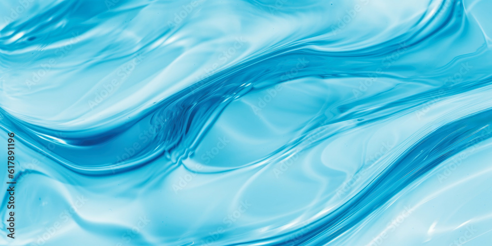 Transparent blue clear water surface texture with ripples, splashes and ...
