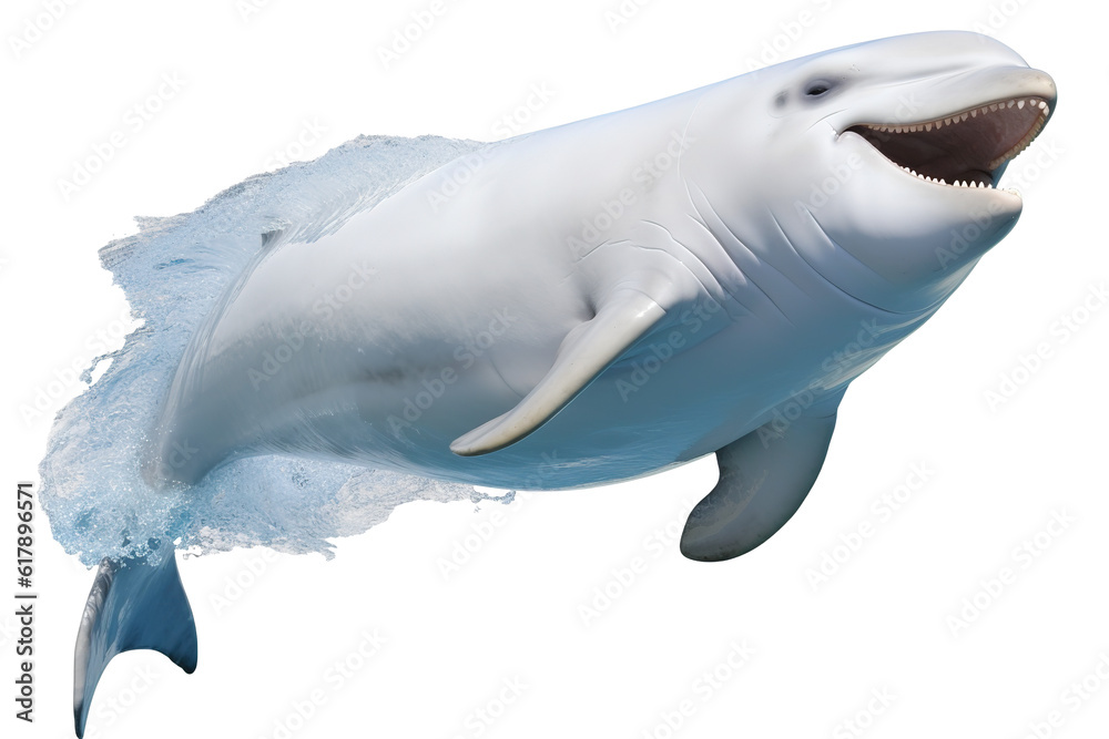 Beluga whale. Transparent background. generative AI Stock Illustration ...